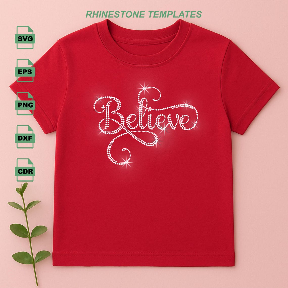 Rhinestone Believe Lettering Template. SVG PNG Digital Download File ...