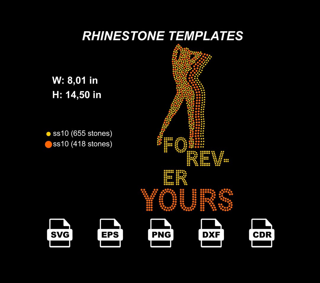 Forever Yours Rhinestone Template, Cool Woman SVG Design (digital ...