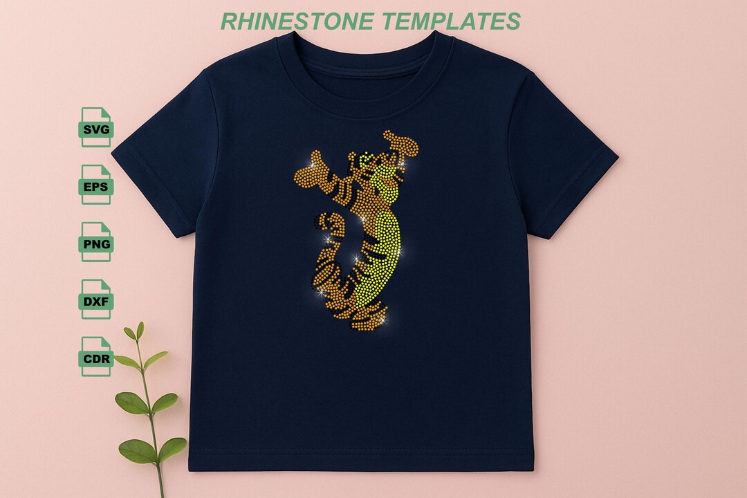 Tigger Rhinestone Template Ss10, Iron on Transfer (svg, Eps, Dxf, Png ...