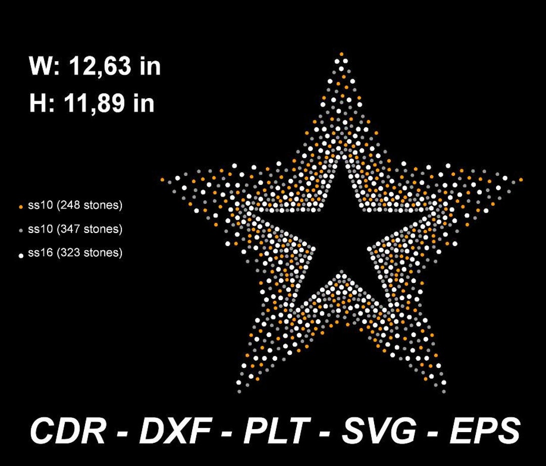 Digital Star, Digital Rhinestone Star Design, Digital SVG, Rhinestones ...
