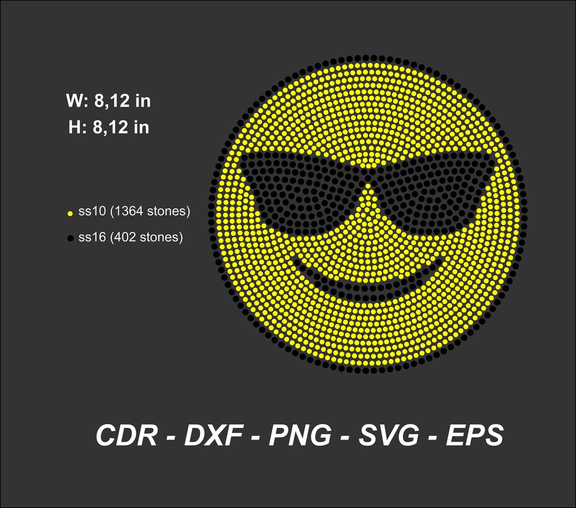 Digital Smile, Digital Rhinestone Smile, Digital Smile Heart Eye ...