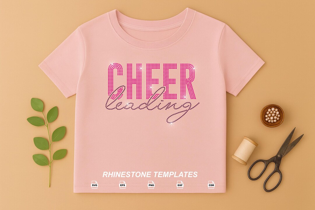 Cheerleading Rhinestone Template SVG – Iron on Design (digital Download ...