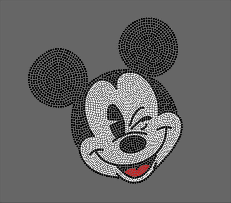 Rhinestone Mouse Face SVG | Cartoon Style Bling Rhinestone Template ...