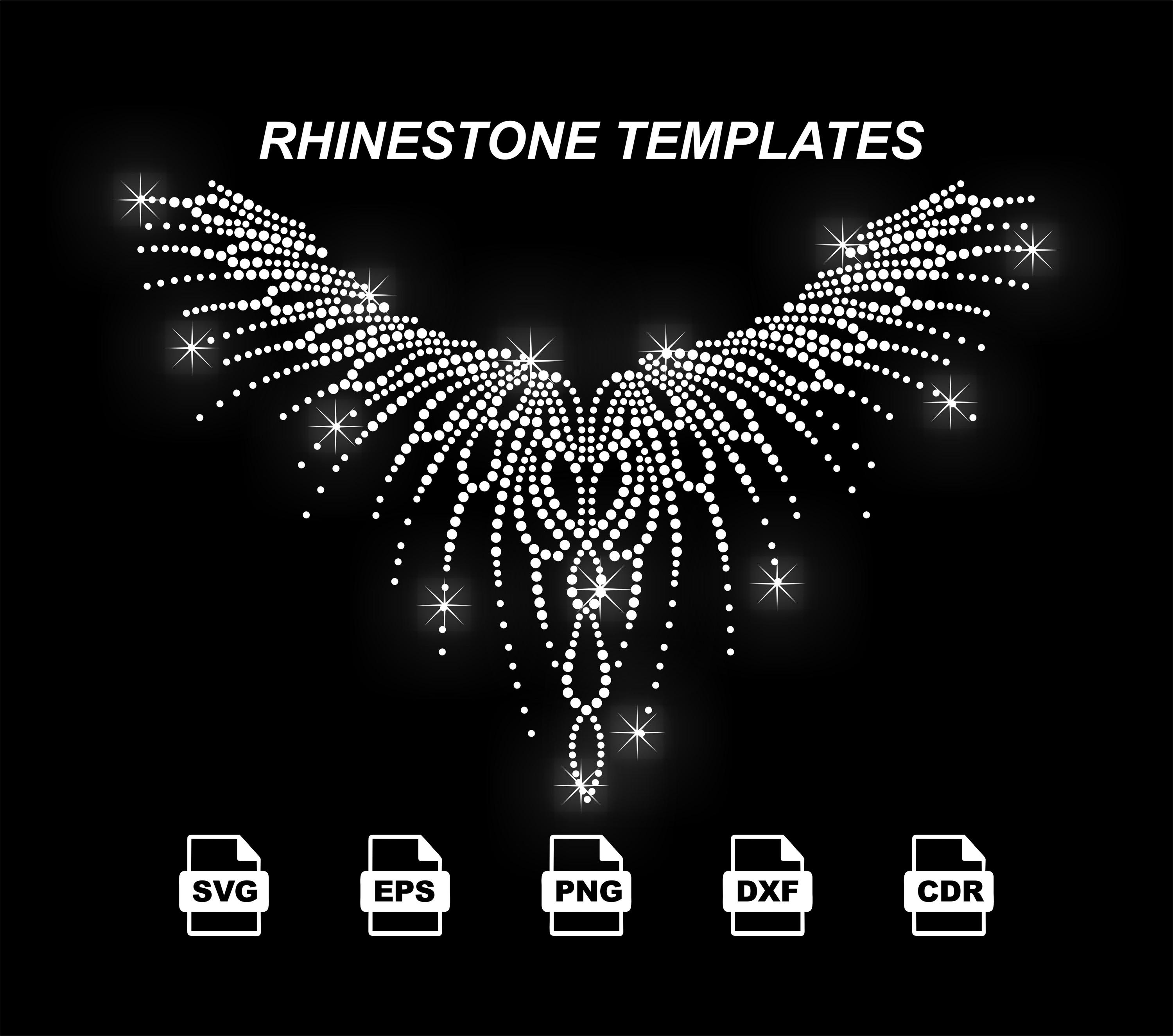 Rhinestone Necklace Template: Bling T-shirt & Dress Design (digital ...