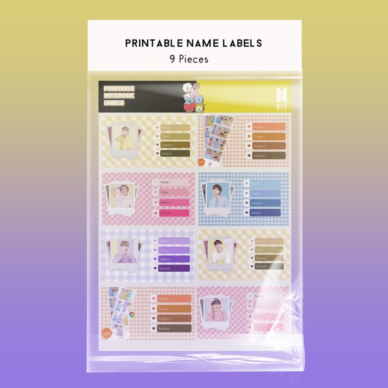 BTS Theme Printable Name Labels - Etsy