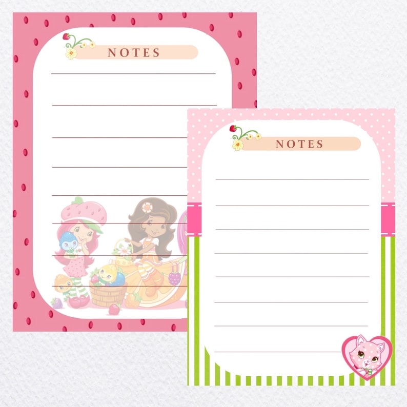 Strawberry Shortcake Theme Digital Note Pages - Etsy