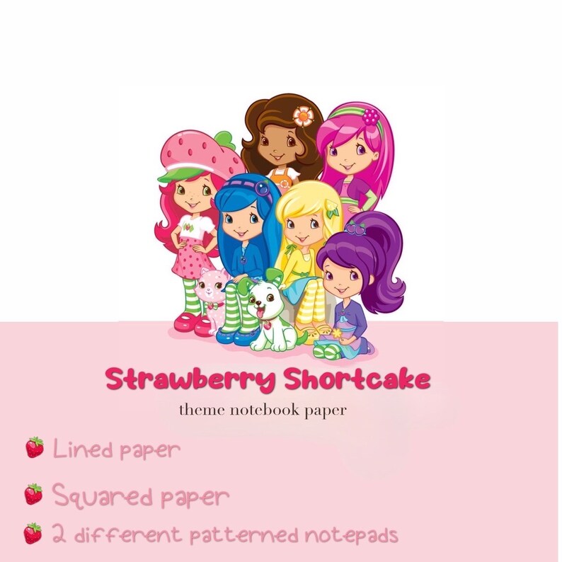 Strawberry Shortcake Theme Digital Note Pages - Etsy