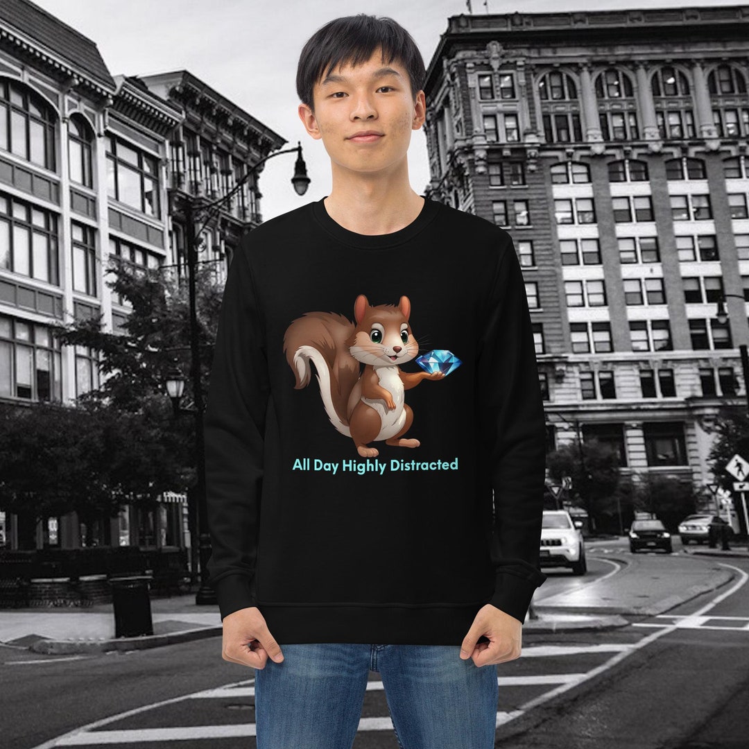 ADHD Squirrel W/diamond unisex Eco Sweatshirt - Etsy