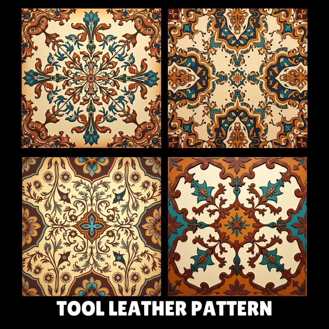 Tooled Leather SVG, Western Tooled Leather, Tooling Leather, Seamless ...