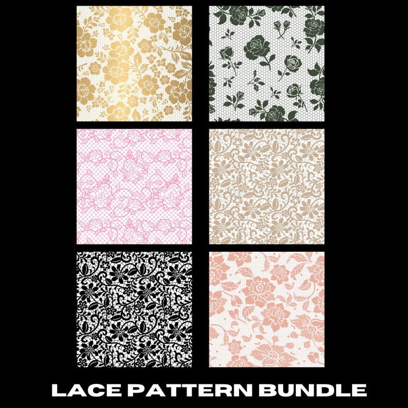 Lace Pattern SVG, Lace Floral Pattern, Lace Western Pattern, Seamless ...