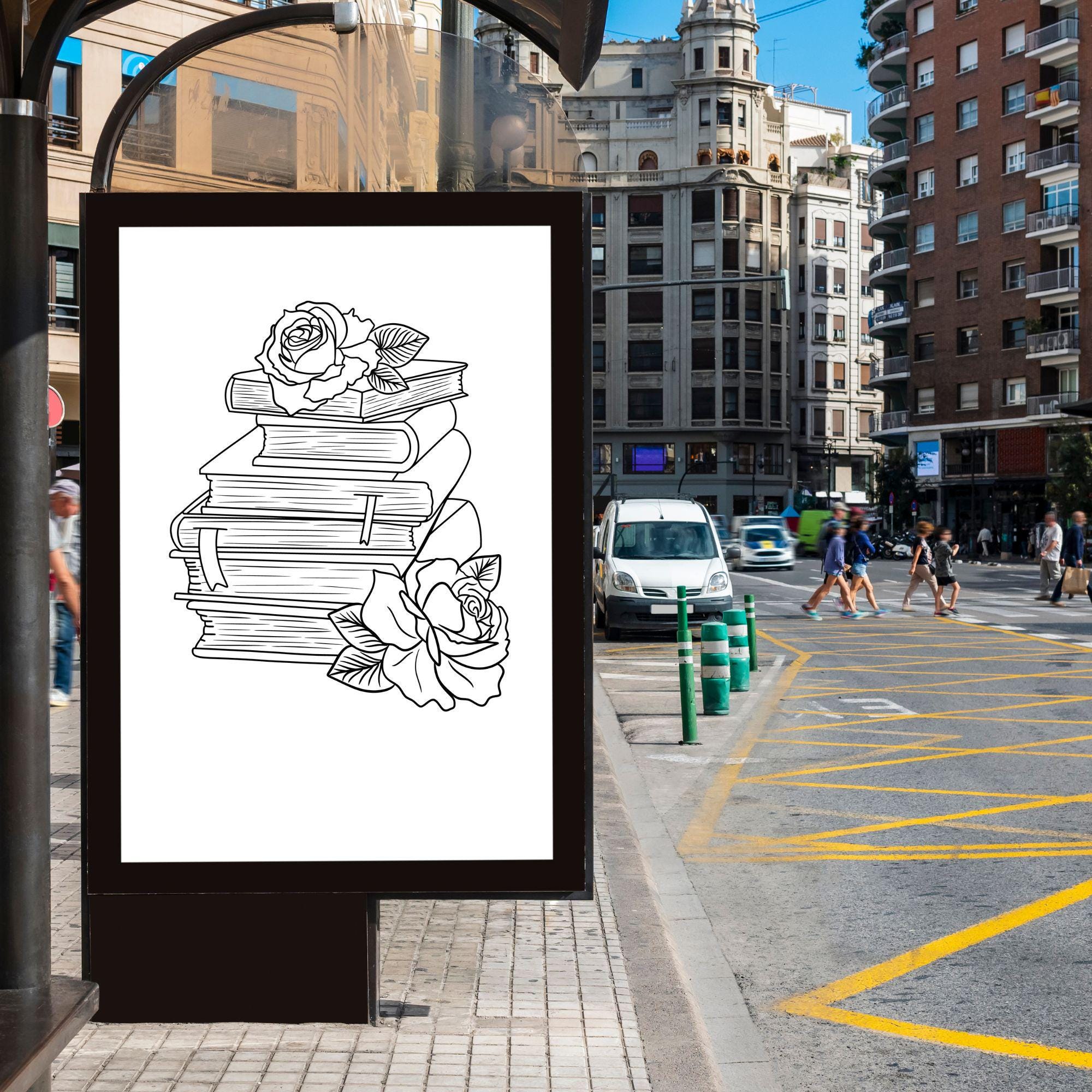 Book SVG Line Art | Book Line Drawing | Line Digital File | Laser ...