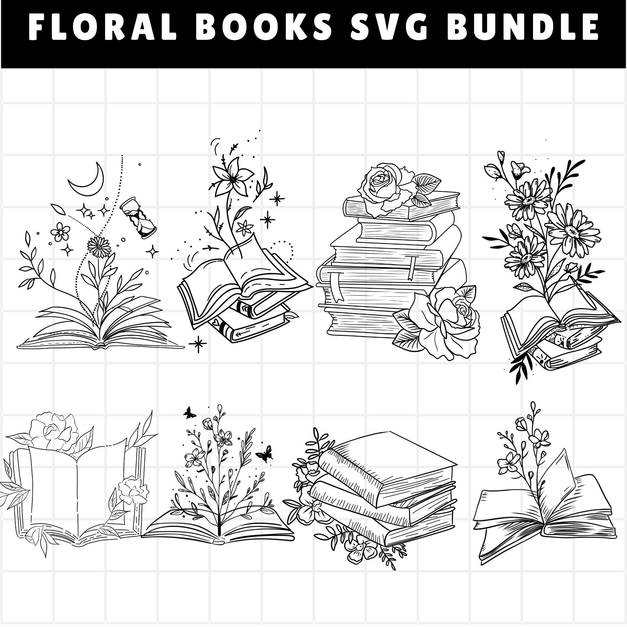 Book SVG Line Art | Book Line Drawing | Line Digital File | Laser ...