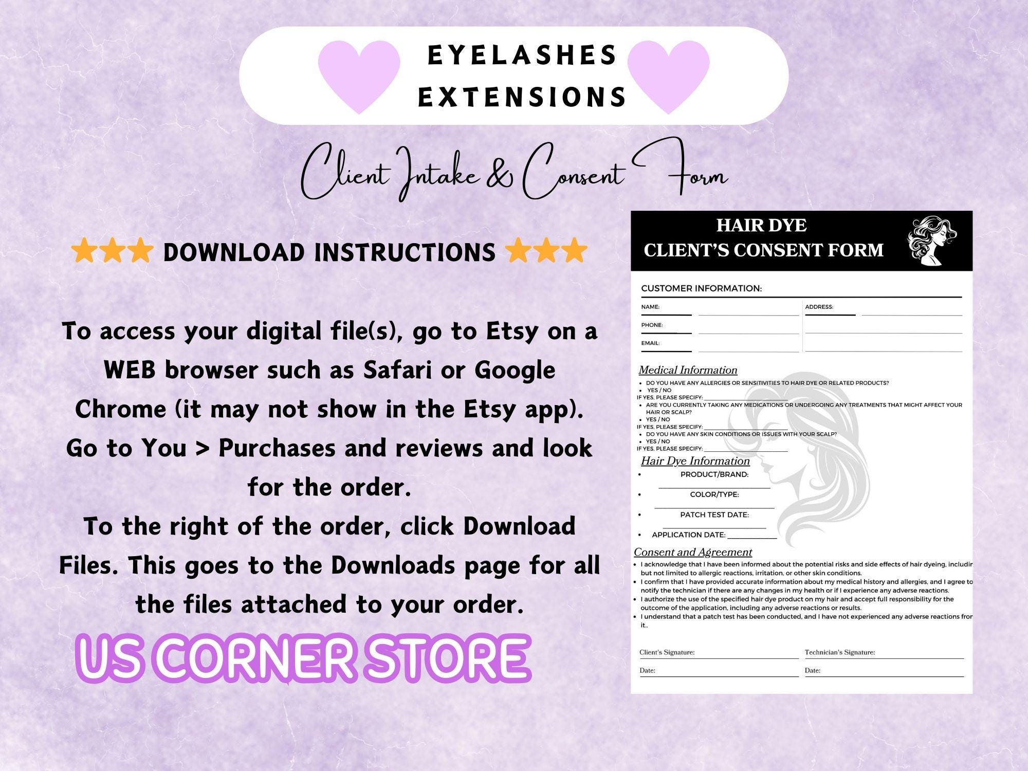 Hair Color Intake Form, Hair Color Consent Form, Canva Template, Hair ...