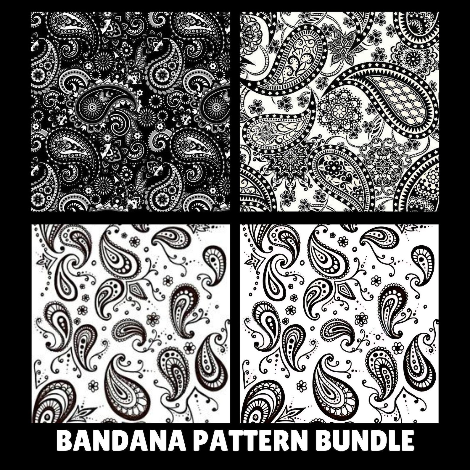Bandana Pattern SVG, Paisley Pattern SVG, Seamless Bandana Pattern ...