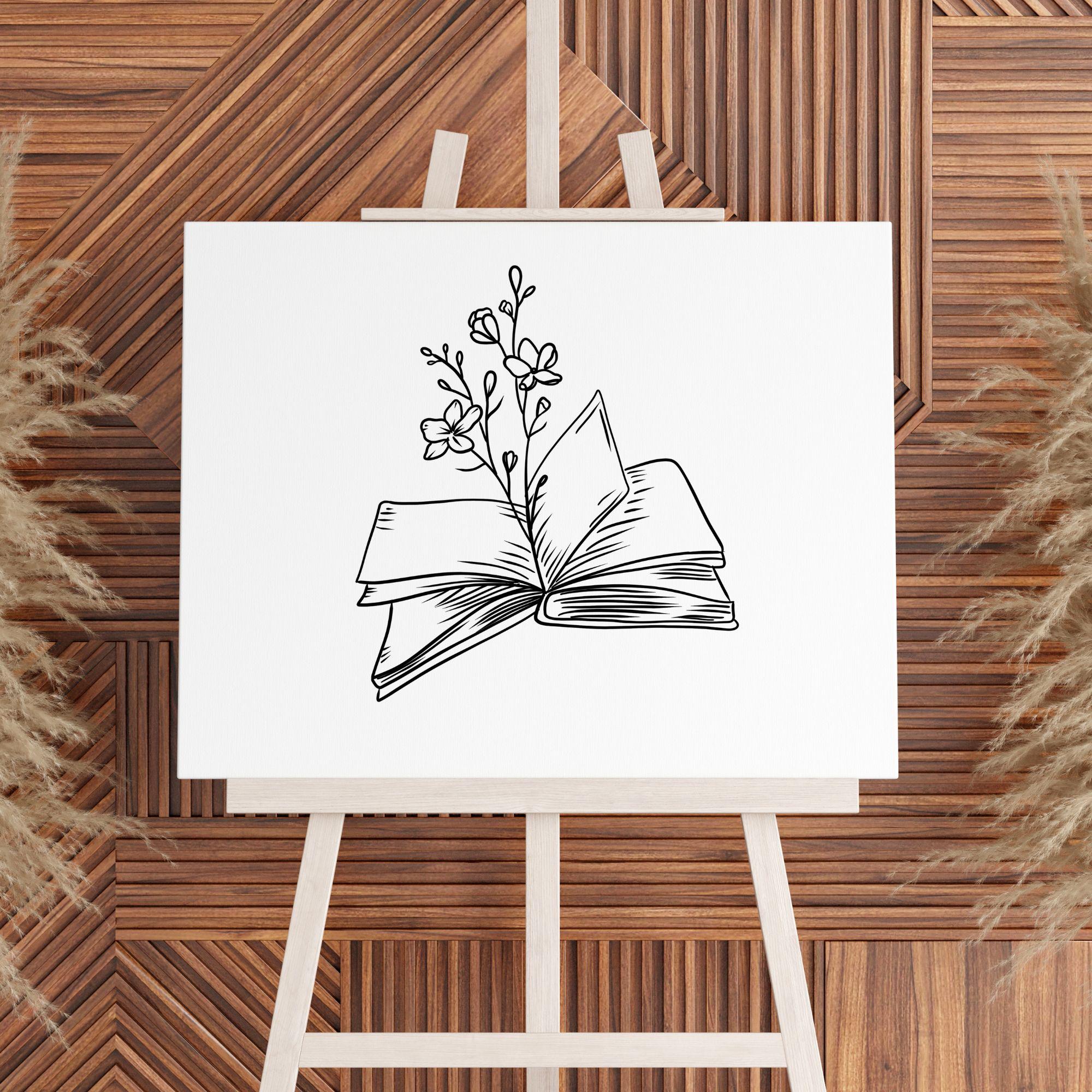 Book SVG Line Art | Book Line Drawing | Line Digital File | Laser ...