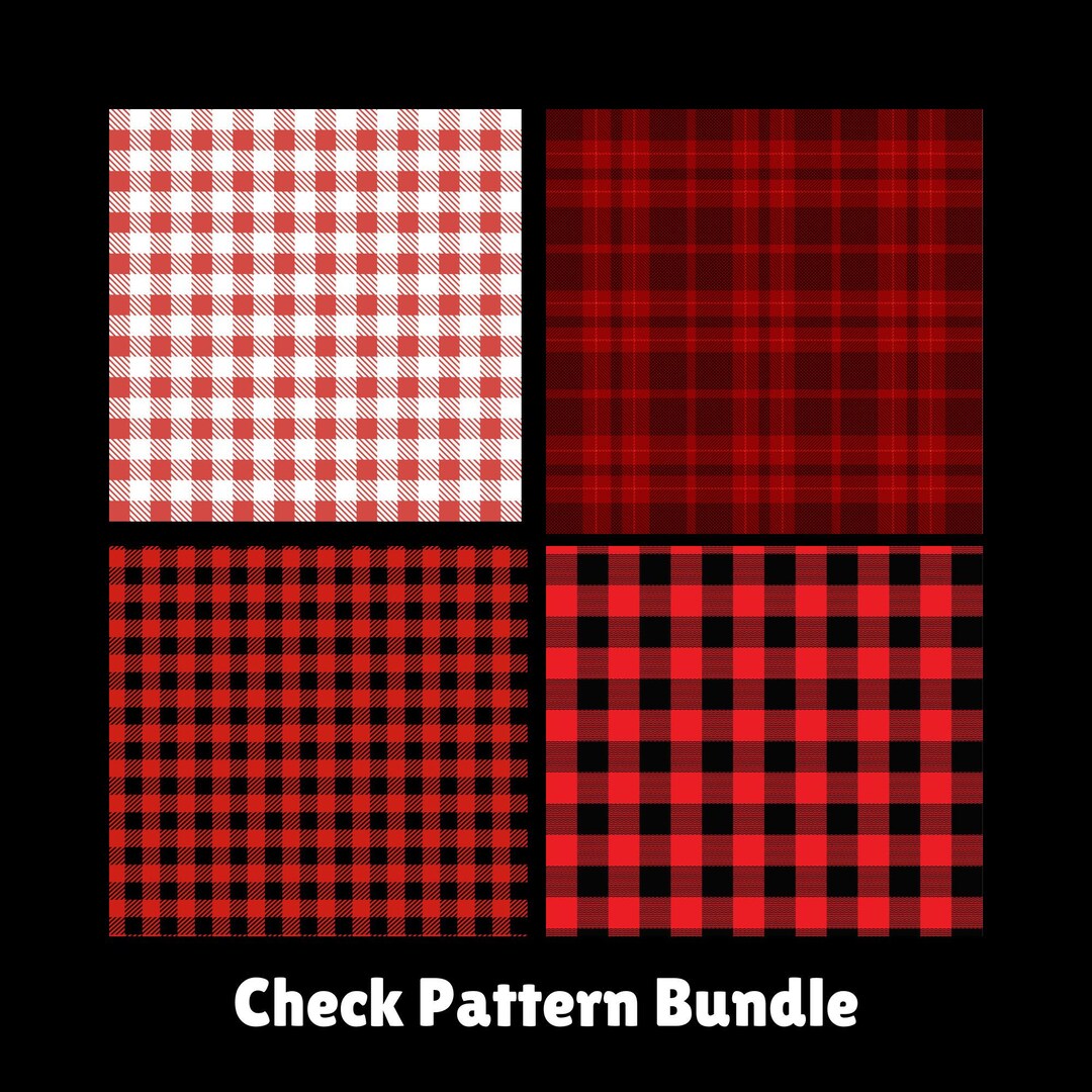 Checkbox Seamless Digital Pattern Bundle, Boho Retro Checkerboard ...