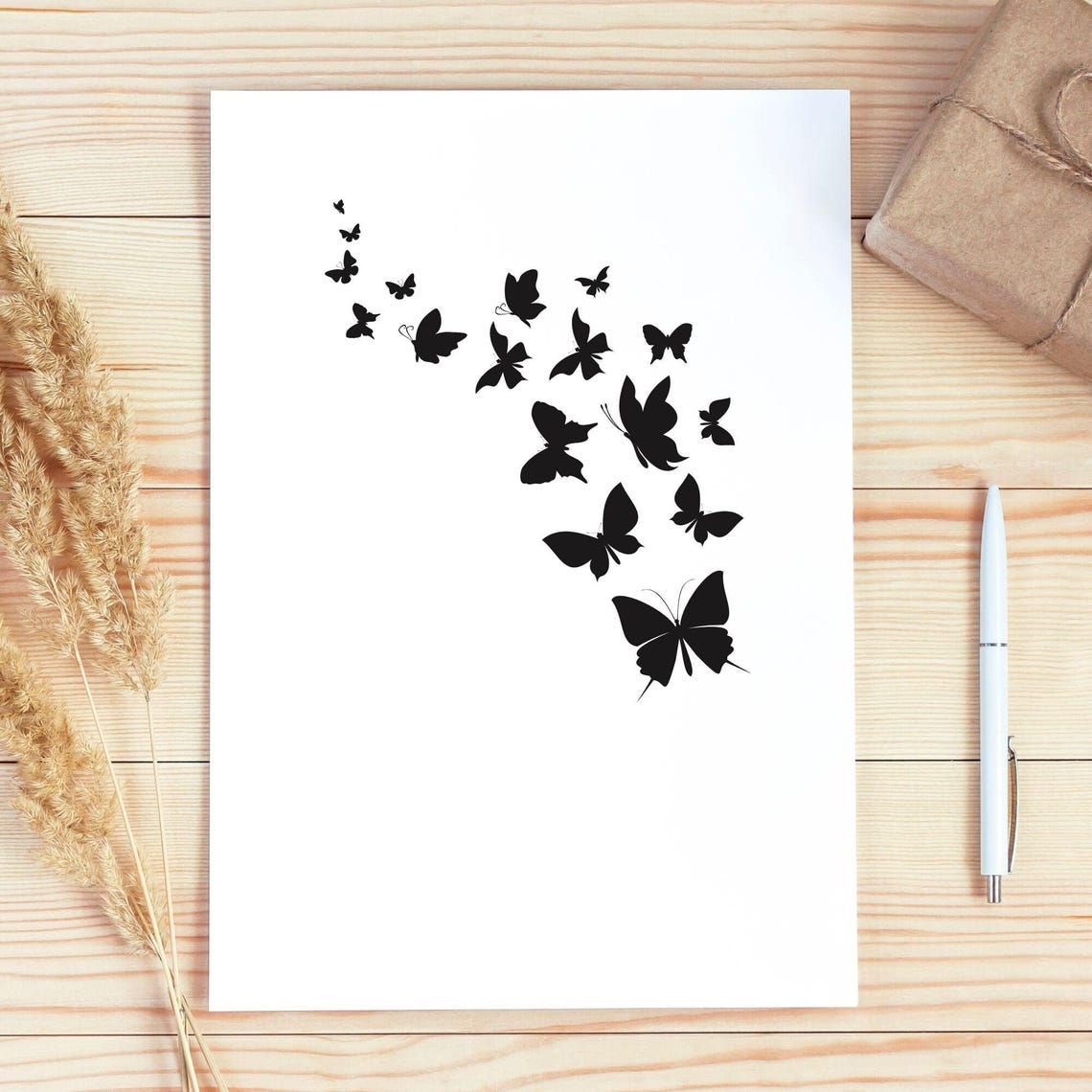 Flying Butterflies Svg Bundle\ Butterfly Silhouette Design Layout ...