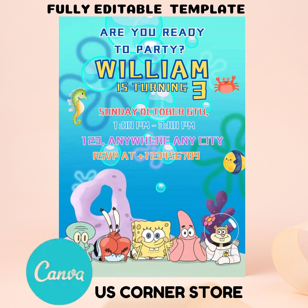 Editable Birthday Invitation Template, Printable Birthday Party ...