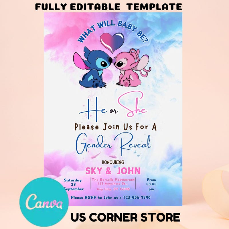 Gender Reveal Sign Stitch - Etsy