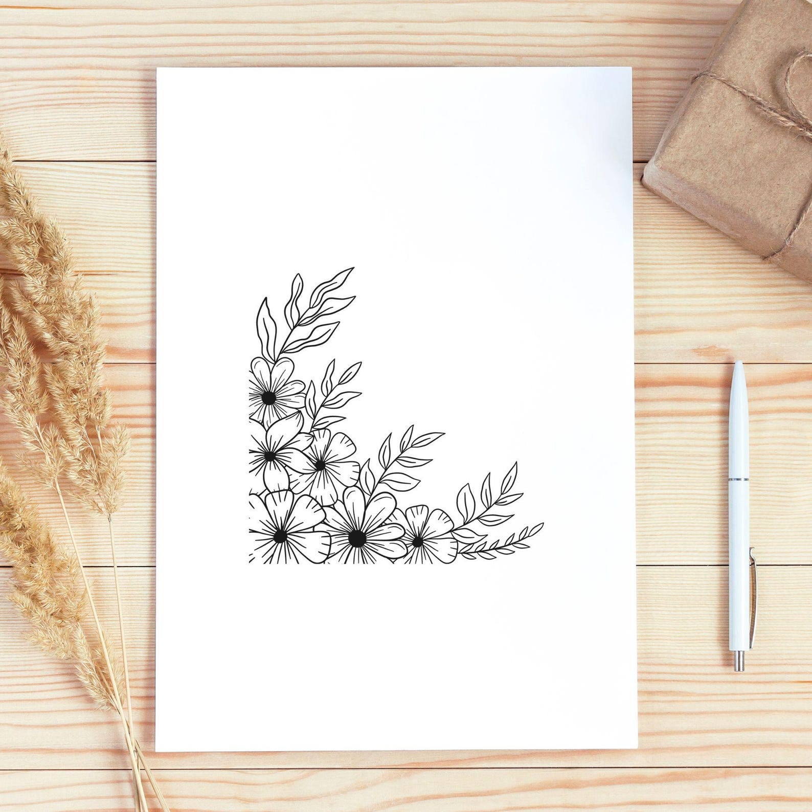 Flower Corner SVG Bundle, Flower Border, Flower Corner, Plant Corner ...