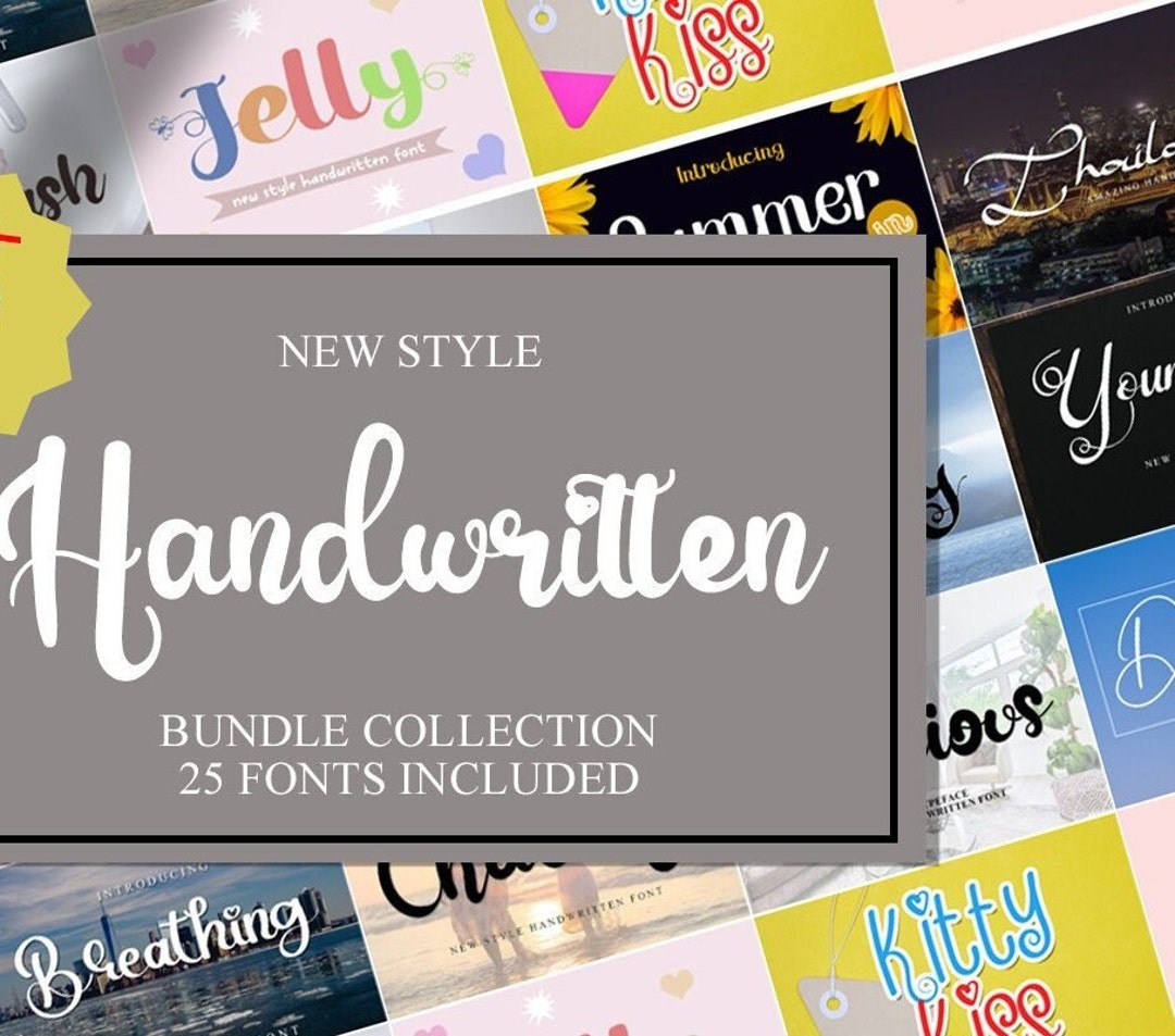 Handlettered Font Bundle, Fonts, Commercial Use Fonts, Fancy Fonts ...