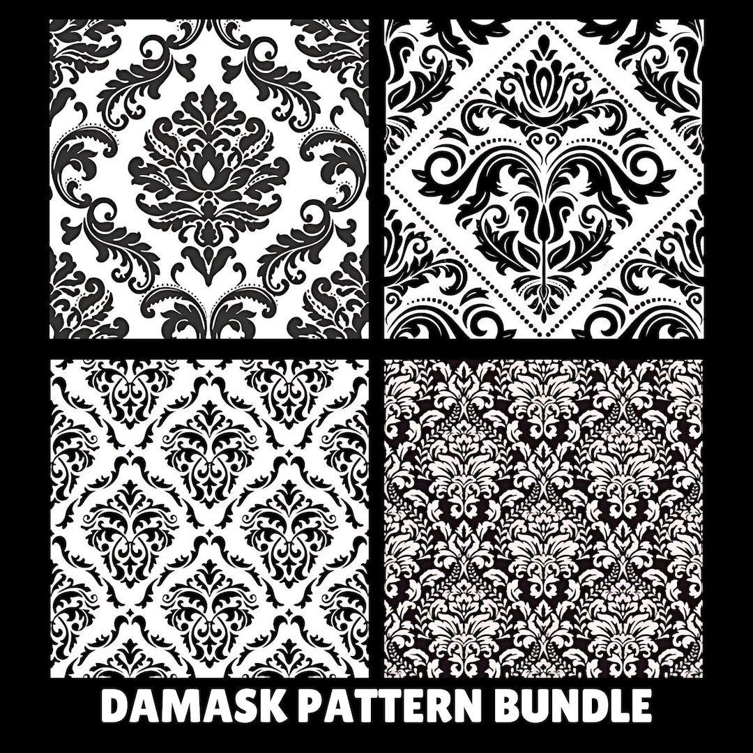Damask Pattern SVG, Vintage Pattern SVG, Damask SVG, Damask Clipart ...