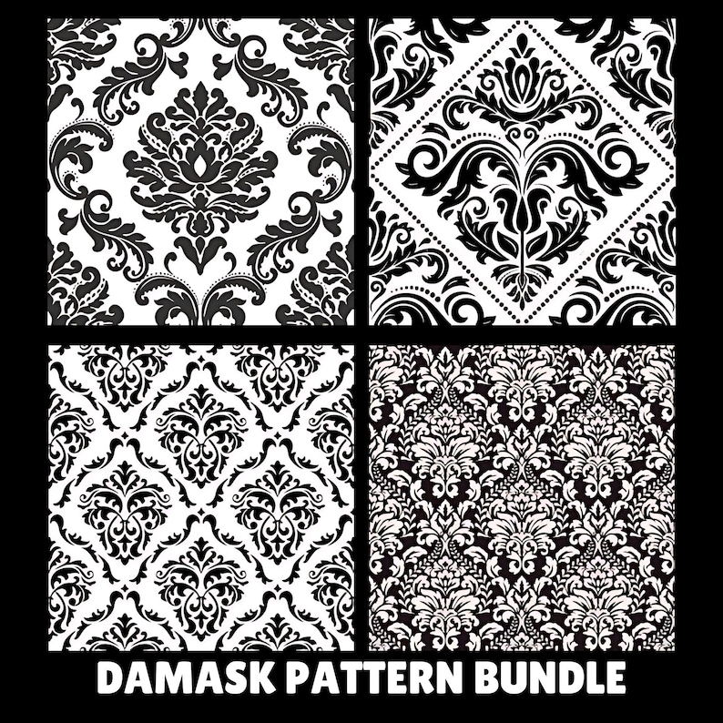 Damask Pattern SVG, Vintage Pattern SVG, Damask SVG, Damask Clipart ...