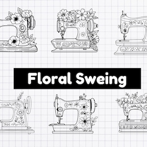 Floral Sewing Machine SVG Instant Download\ Sewing Machine SVG Cut File ...