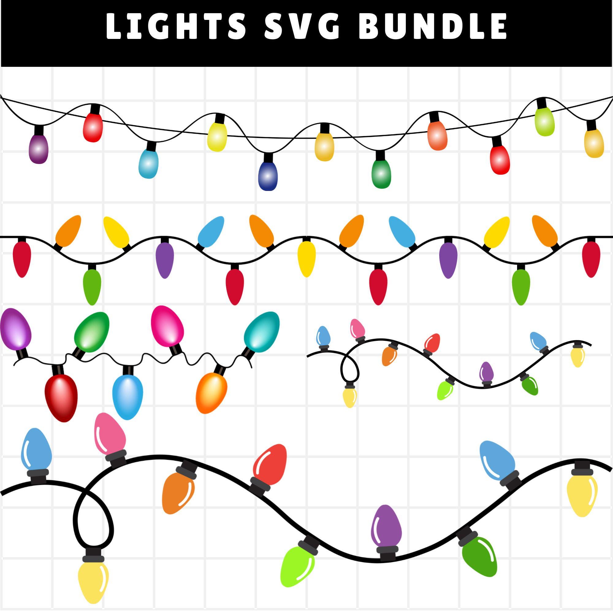 Christmas Lights SVG. Png. Seamless Tiling. Cricut Cut Files ...
