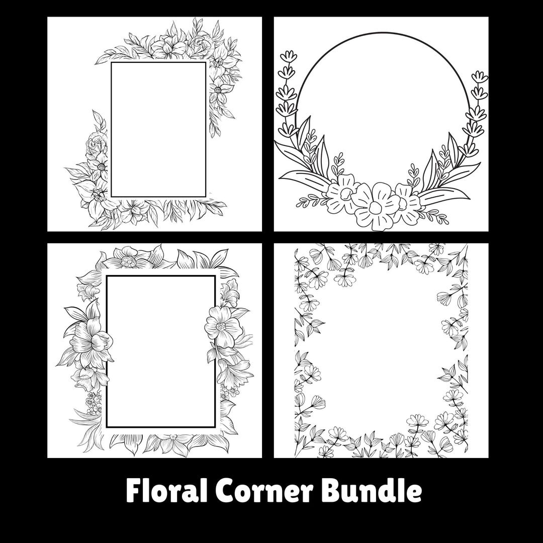 FLORAL Corner Svg Bundle | Corner Svg | Floral Corner Svg Files ...