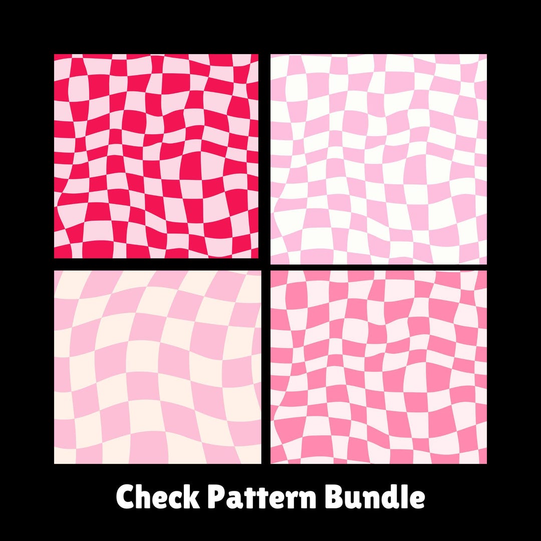 Retro Wavy Checker Background, Checkered Pattern, Instant Download ...