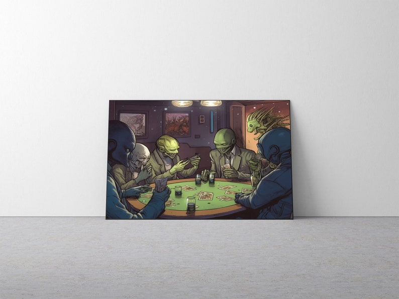 Aliens Playing Card Games Wall Art Decor Poker Card Poster - Etsy