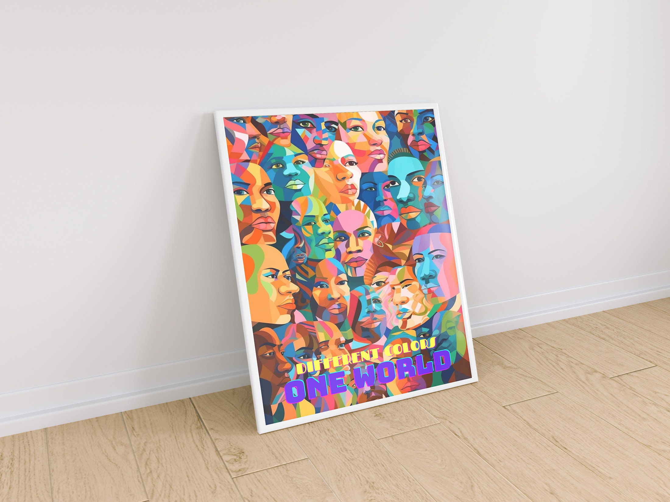 Diversity Poster, Human Equality Art, Multicultural Artwork, Equality ...