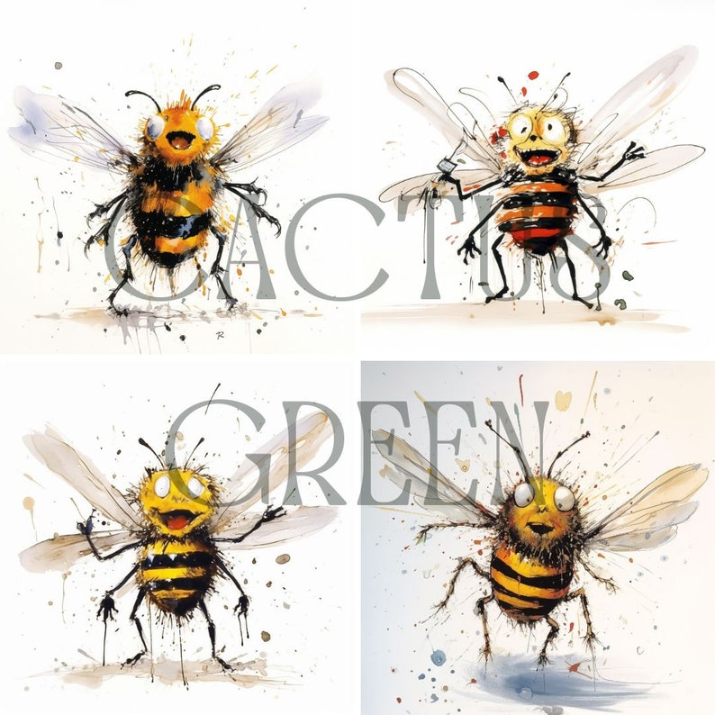 Happy Bees Clipart Bundle PNG 8 Happy Bees Clipart Render PNG - Etsy