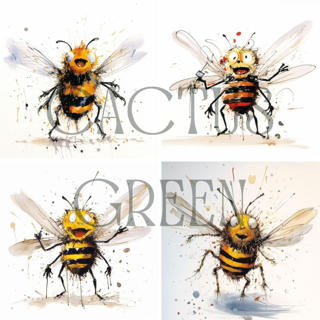 Happy Bees Clipart Bundle PNG 8 Happy Bees Clipart Render PNG - Etsy