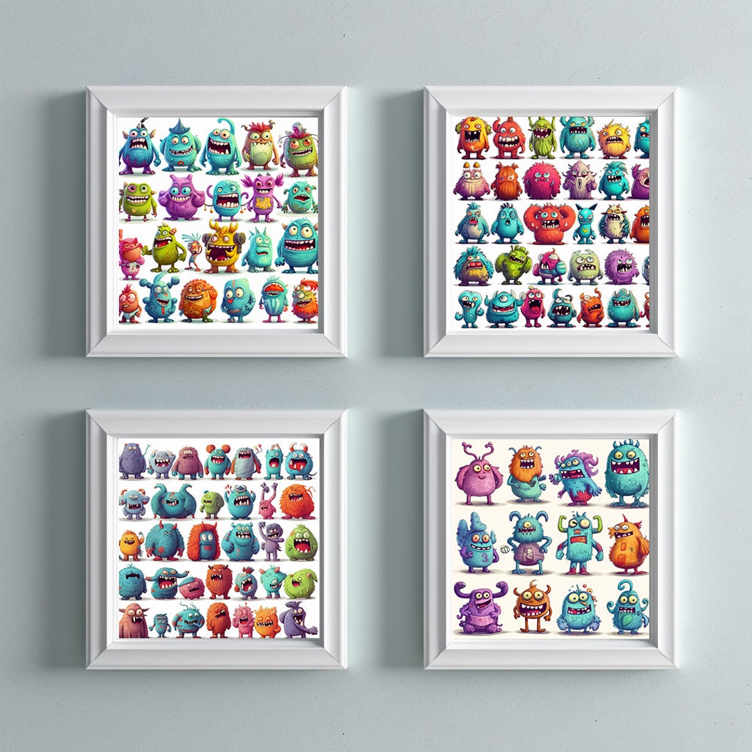 Little Monsters Clipart Bundle PNG 200 Little Monsters Clipart Render ...