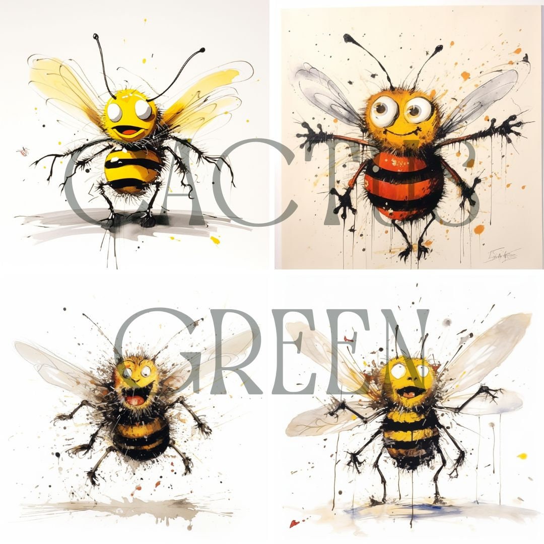 Happy Bees Clipart Bundle PNG 8 Happy Bees Clipart Render PNG - Etsy