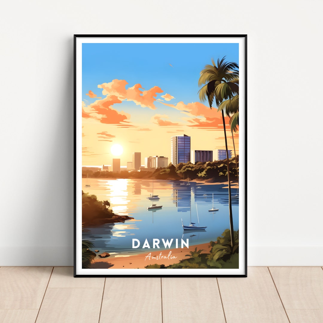 Darwin Australia Travel Poster, Darwin Wall Art, Darwin Print, Digital ...