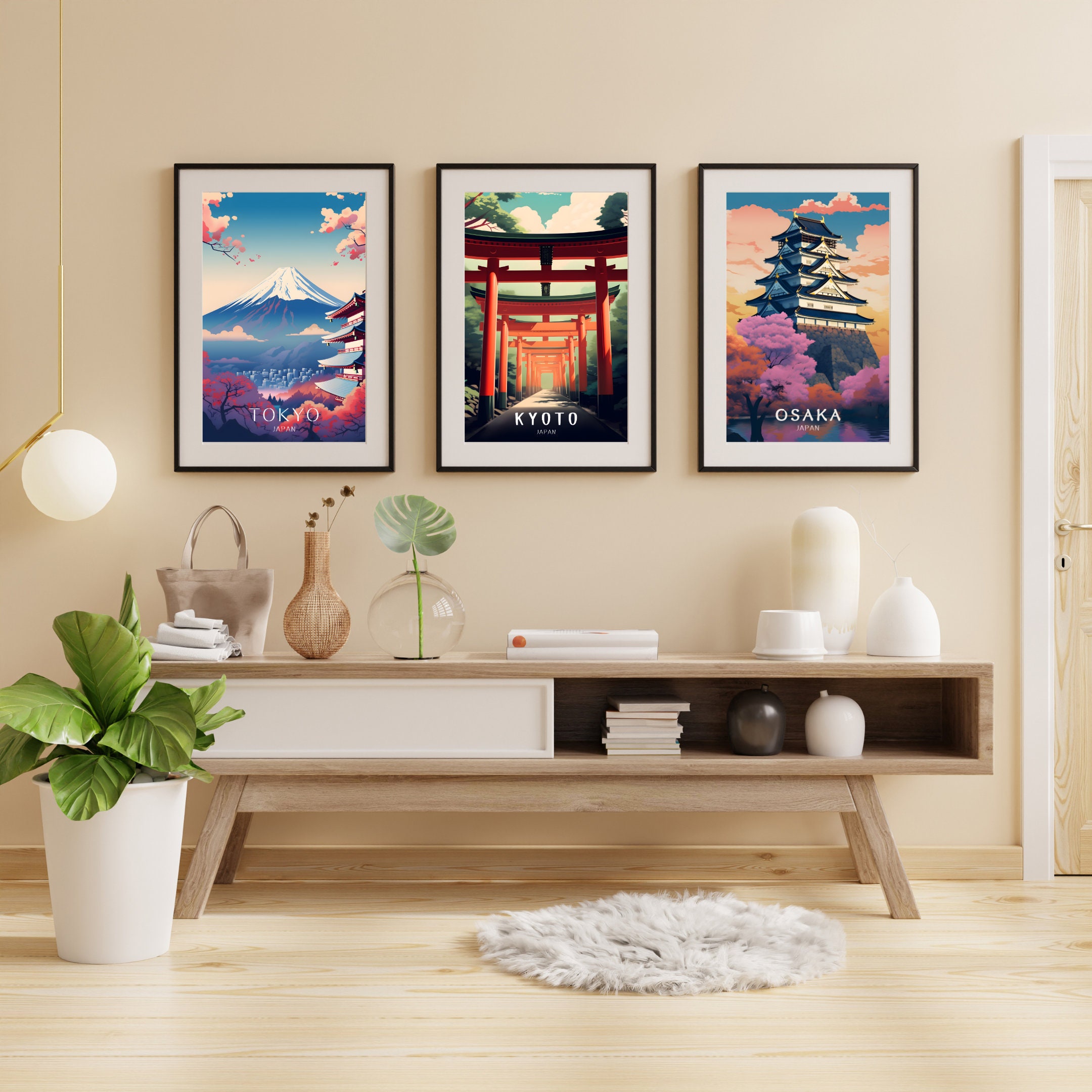 Set of 3 Japan Travel Posters, Japan Travel Poster Set, Japan Wall Art ...