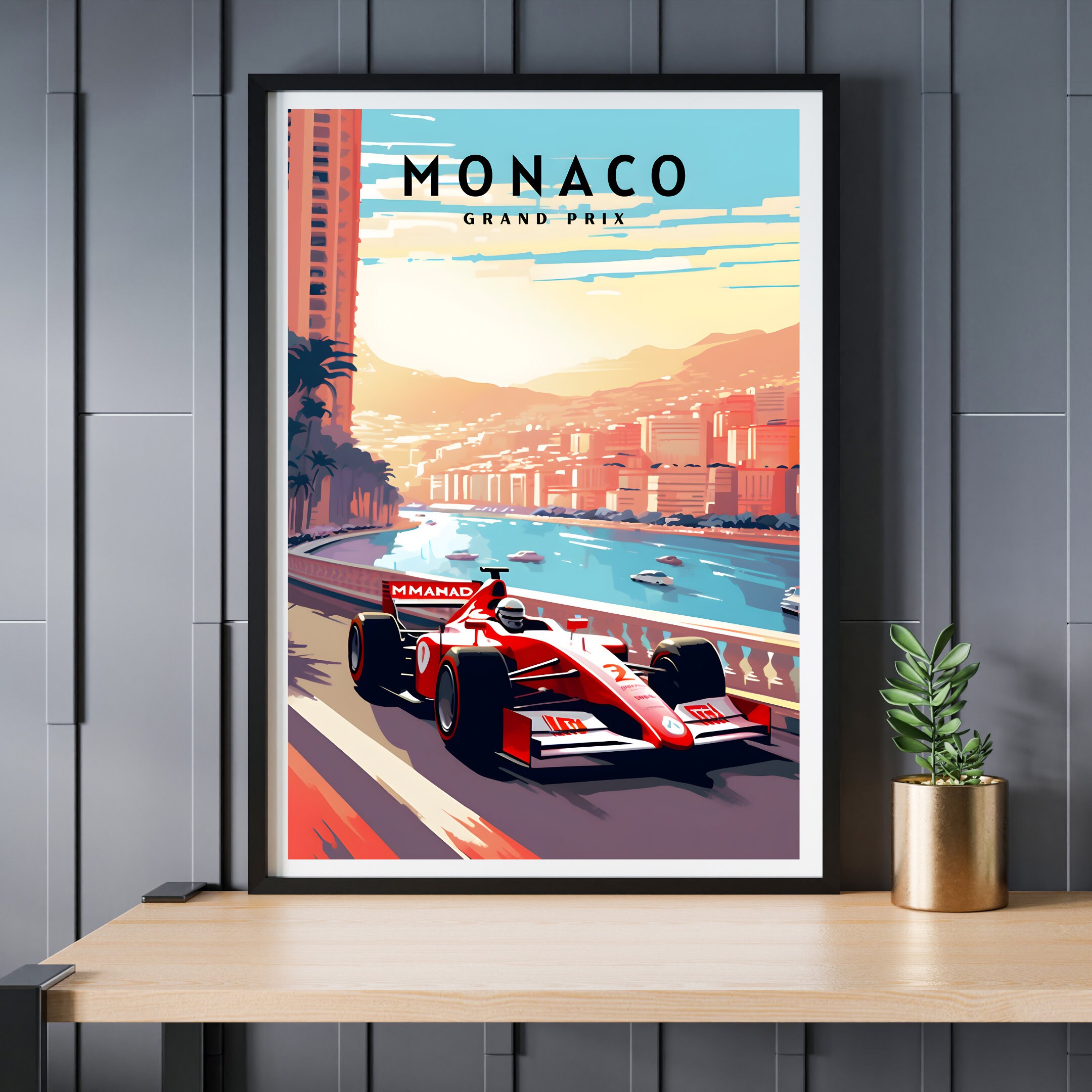 Monaco Travel Poster, Monaco Wall Art, Monaco Grand Prix Poster ...
