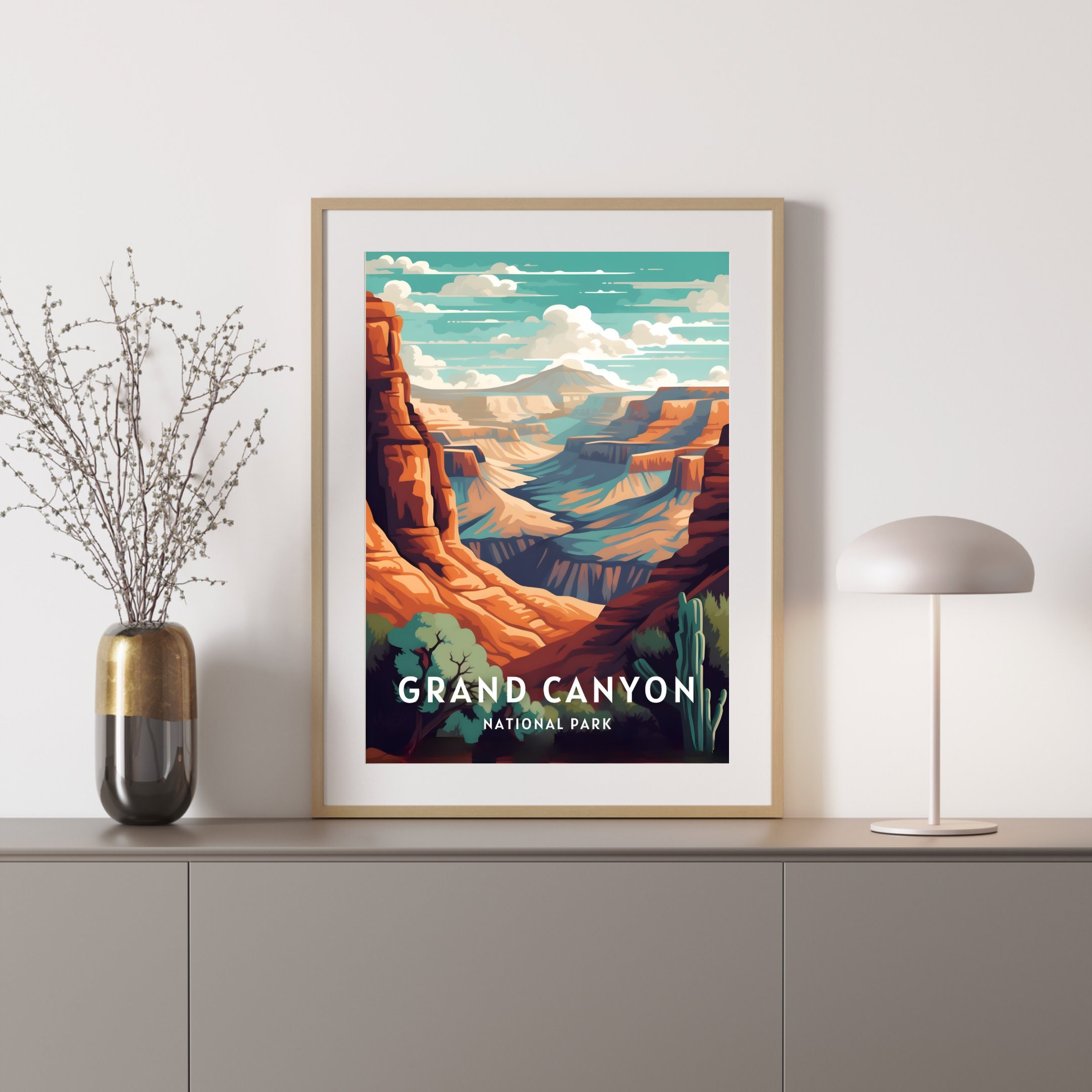 Grand Canyon Travel Poster, Grand Canyon Wall Art Print, Grand Canyon ...