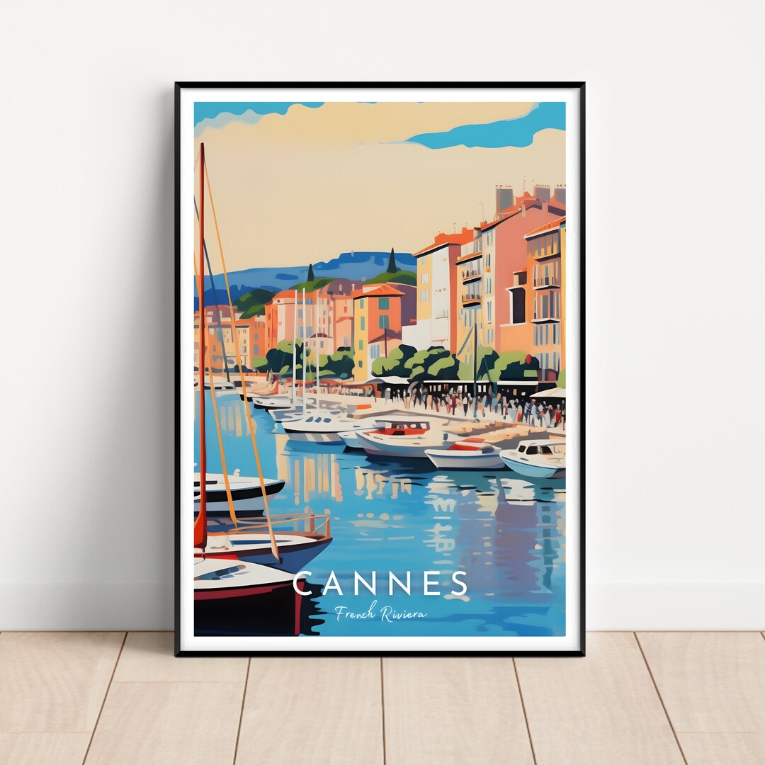 Cannes Travel Poster, Cannes Wall Art, Digital Download, Cannes Print ...