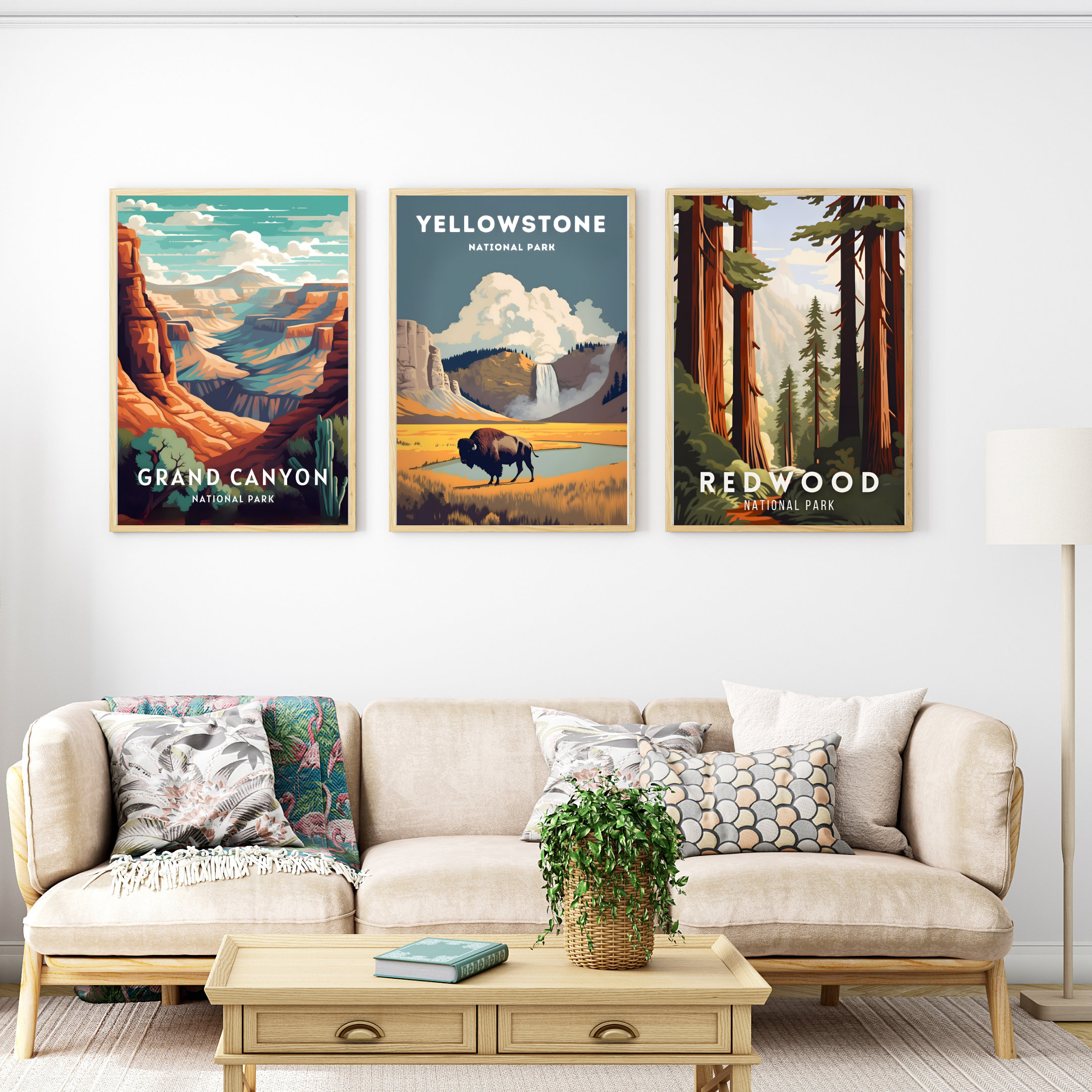 Set of 18 National Park Posters, National Park Wall Art Set, USA ...