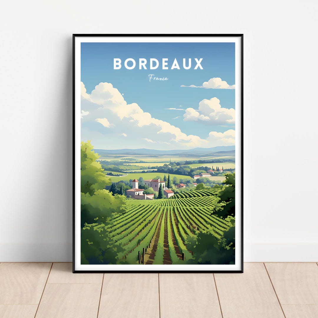 Bordeaux Travel Poster, Bordeaux Print, Bordeaux Wall Art, Digital ...