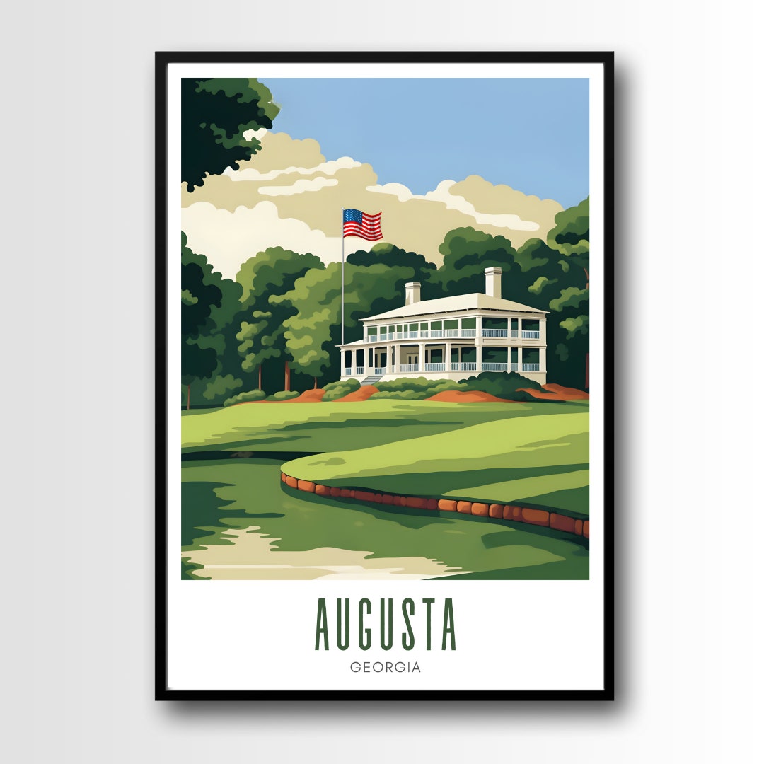 Augusta Travel Poster, Augusta Wall Art Print, Augusta Travel Art ...
