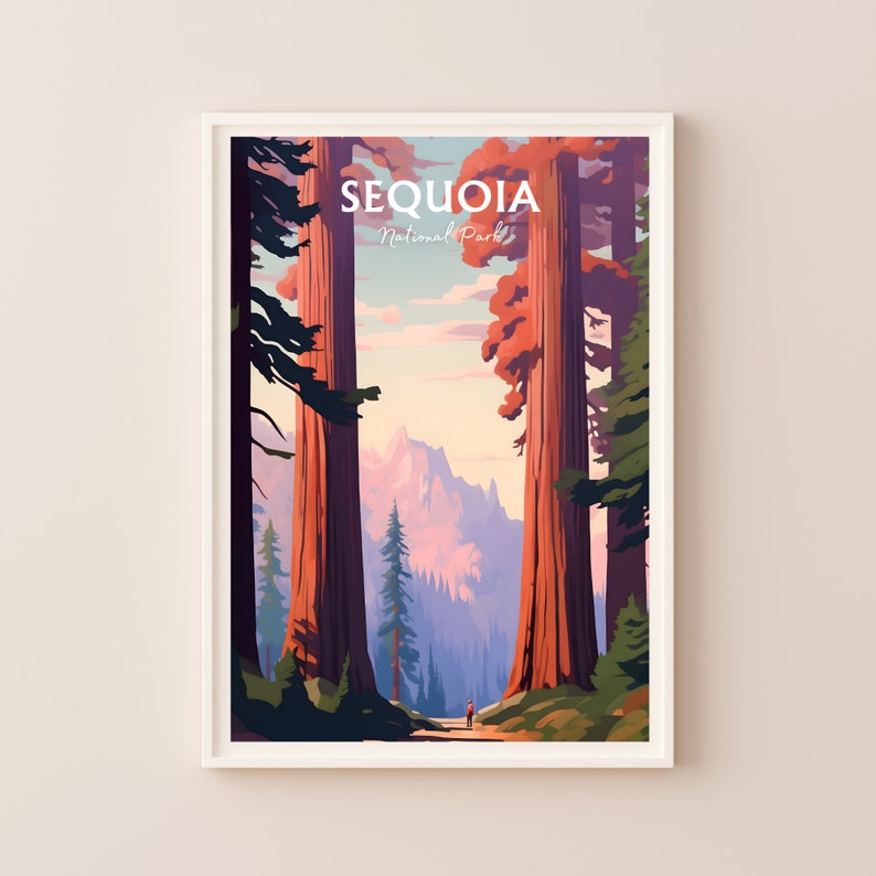 Sequoia National Park Travel Poster, Sequoia National Park Print ...