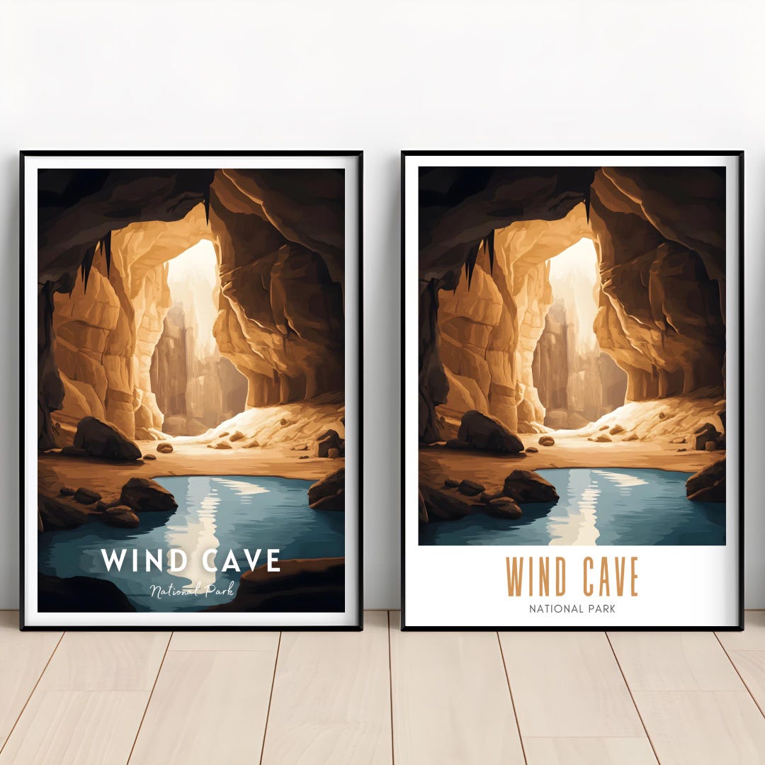 Wind Cave National Park Poster, Wind Cave National Park Print, Wind ...