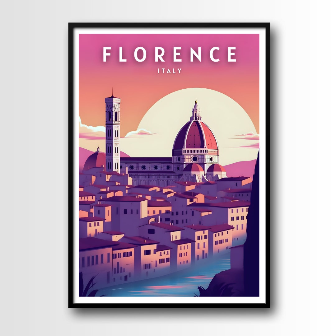 Florence Travel Poster, Florence Wall Art Print, Florence Travel Art ...