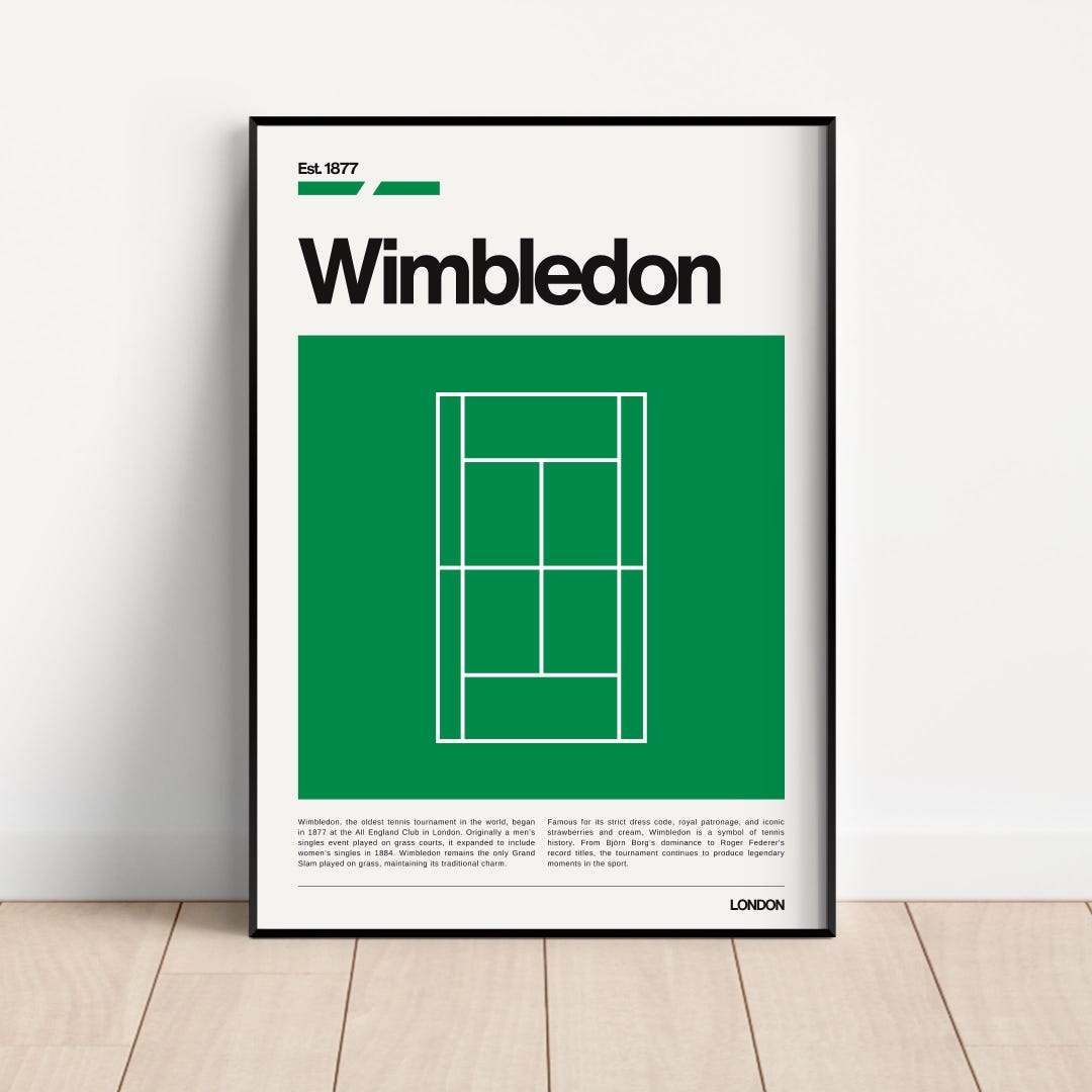 Wimbledon Poster, Tennis Grand Slam Poster, Tennis Print, Wimbledon ...