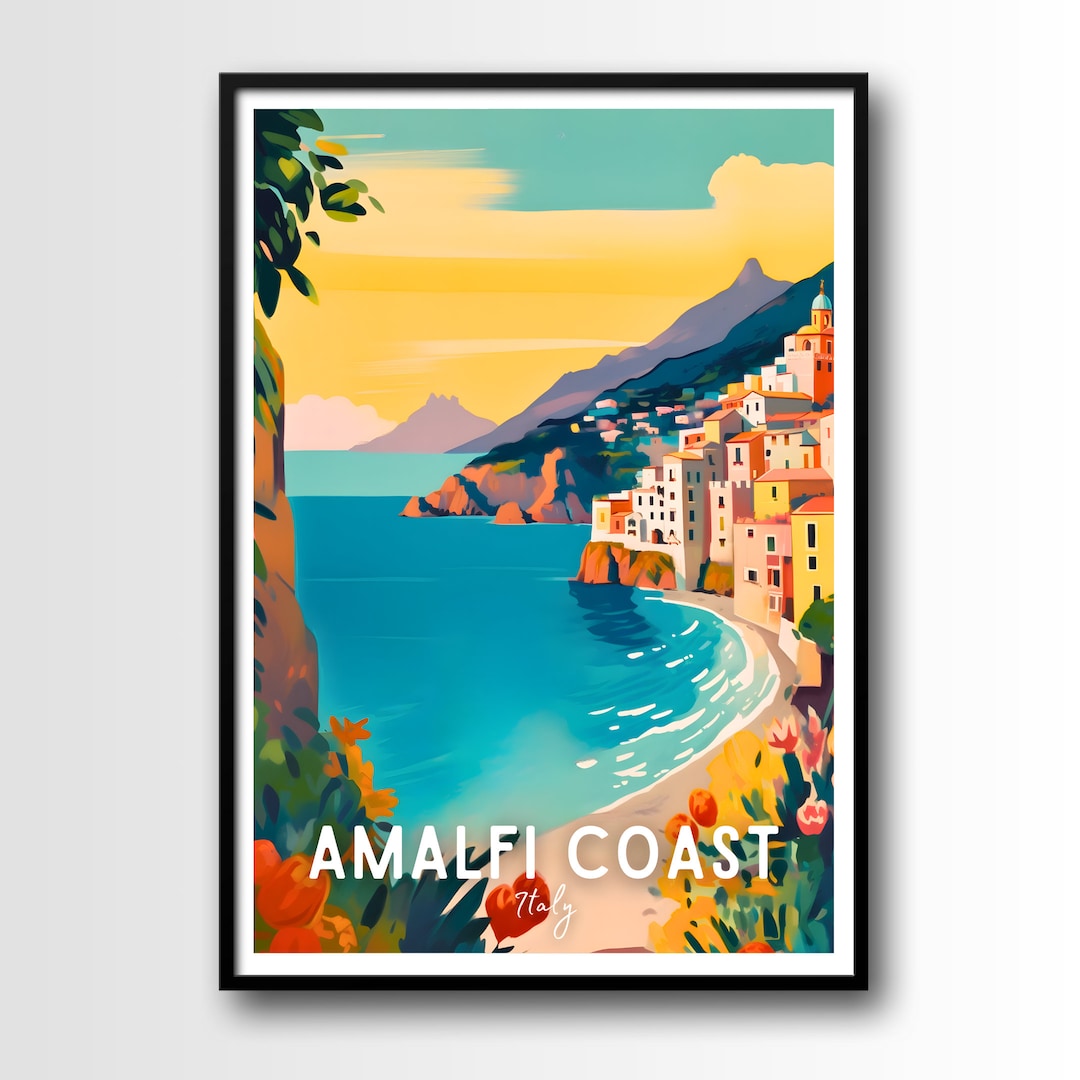 Amalfi Coast Travel Poster Amalfi Coast Wall Art Print - Etsy